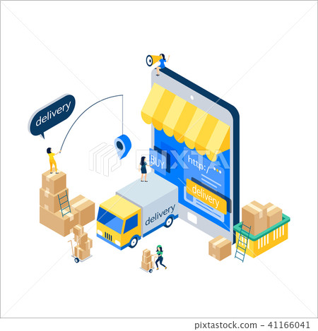 Vector - Flat 3d web isometric e-commerce,... - Stock Illustration [41166041] - PIXTA