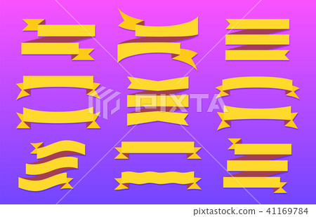 Set of ribbons, banners or wrapping tape... - Stock Illustration ...