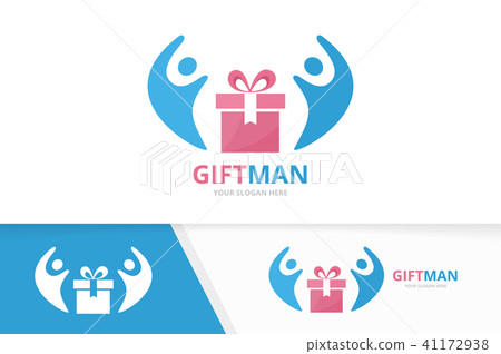 Vector gift and people logo combination.... - Stock Illustration ...