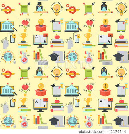 Distant learning seamless pattern background... - Stock Illustration ...
