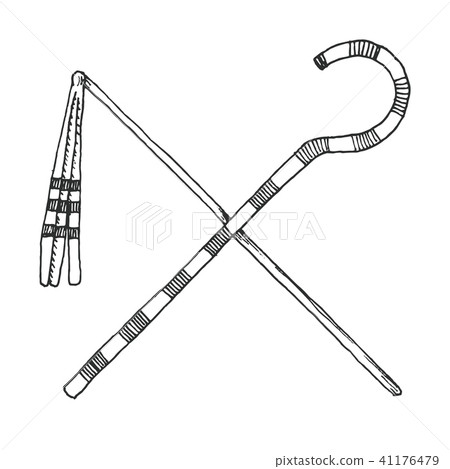Sketch a Crook And Flail - Stock Illustration [41176479] - PIXTA