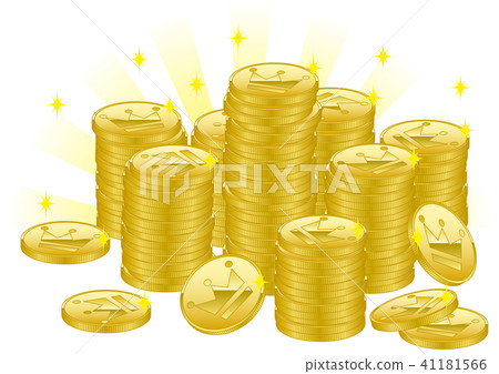 Vector Illustration Design Coin Crown Crown... - Stock Illustration ...
