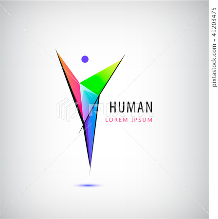 Vector man logo, human body logo, faceted...-插圖素材 [41203475] - PIXTA圖庫