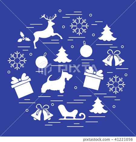 Different new year and christmas symbols Winter - Stock Illustration ...