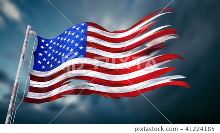 ripped and torn flag of the united states or usa - Stock Illustration ...
