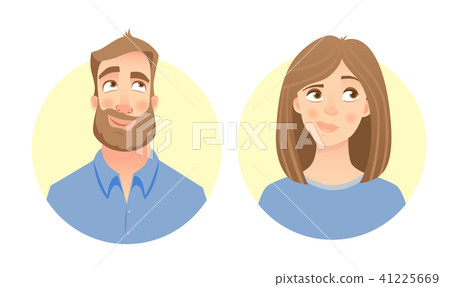 male and female face - Stock Illustration [41225669] - PIXTA