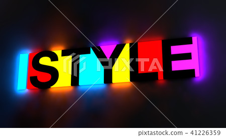 colorful and glowing lettering of the word style - Stock Illustration ...