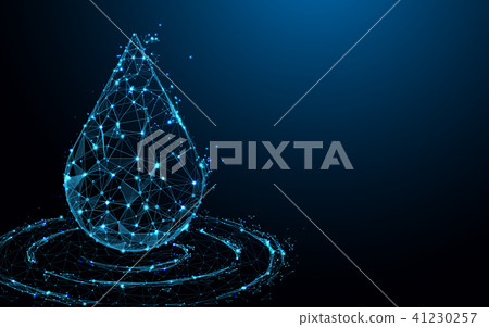 Water drop form lines and particle style design. - Stock Illustration ...