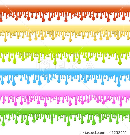 Slime colorful seamless borders - Stock Illustration [41232931] - PIXTA