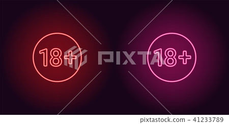 Neon icon of Age limit for Under 18 - Stock Illustration [41233789] - PIXTA