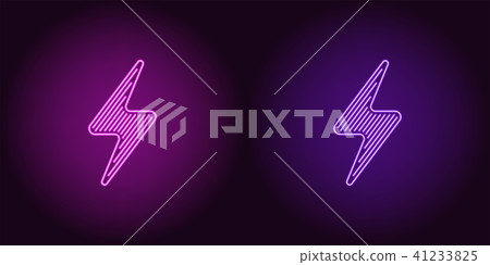 Neon icon of Purple and Violet Electric Energy - Stock Illustration ...