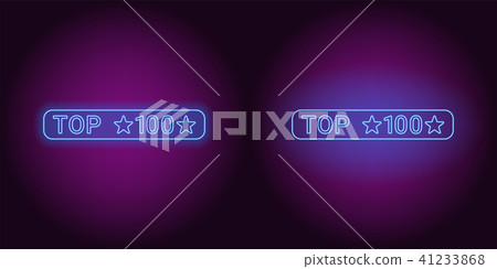 Neon banner of Blue Top 100, the Best - Stock Illustration [41233868 ...