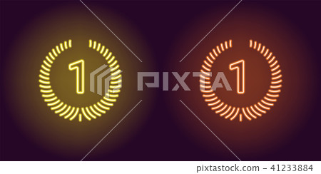 Neon icon of Yellow and Orange First Place - Stock Illustration ...