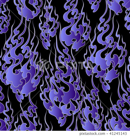 Japanese style flame pattern, - Stock Illustration [41245143] - PIXTA