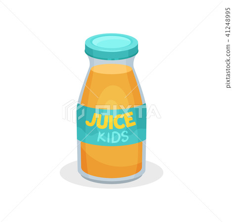 Juice for kids. Flat vector icon of small glass... - Stock Illustration ...
