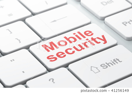 Protection concept: Mobile Security on computer... - Stock Illustration ...