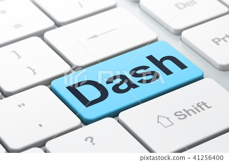 Blockchain concept: Dash on computer keyboard... - Stock Illustration ...