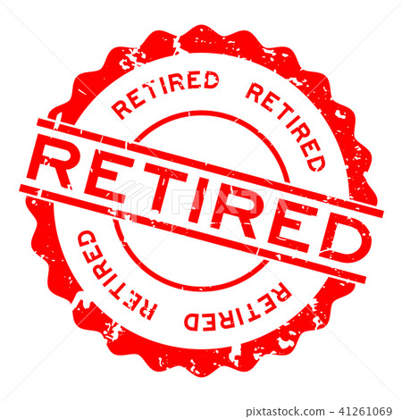 Grunge red retired word round rubber seal stamp - Stock Illustration ...