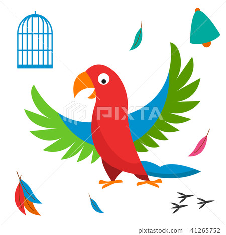 Parrot bird cell vector illustration wild... - Stock Illustration ...