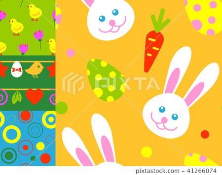 Easter rabbit character bunny seamless pattern... - Stock Illustration ...