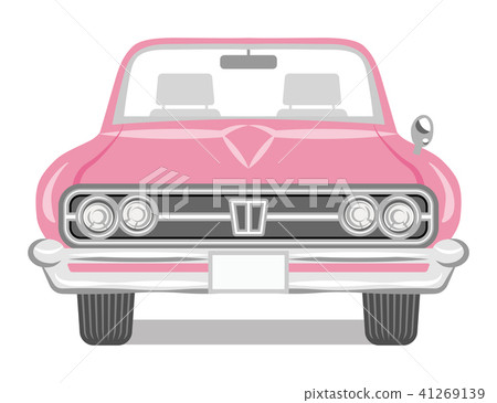 Pink open car frontal - Stock Illustration [41269139] - PIXTA