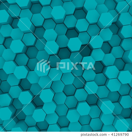 Blue hexagon pattern backgrond. 3d rendering - Stock Illustration ...