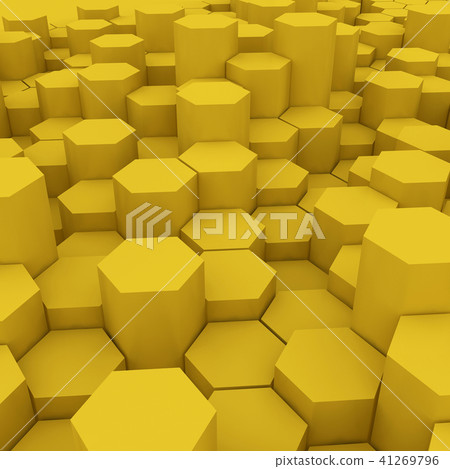 Yellow hexagon pattern backgrond. 3d rendering - Stock Illustration ...