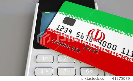 Payment or POS terminal with credit card... - Stock Illustration ...
