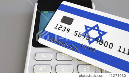 Payment or POS terminal with credit card... - Stock Illustration ...
