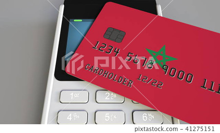 Payment or POS terminal with credit card... - Stock Illustration ...