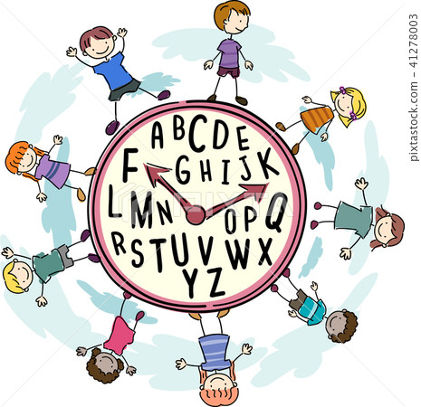 Stickman Kids Phonics Time Illustration - Stock Illustration [41278003 ...