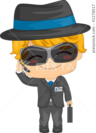 Kid Boy Agent Illustration - Stock Illustration [41278017] - PIXTA