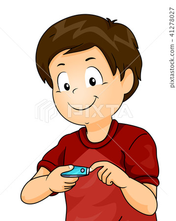 Kid Boy Cut Nail Illustration - Stock Illustration [41278027] - PIXTA