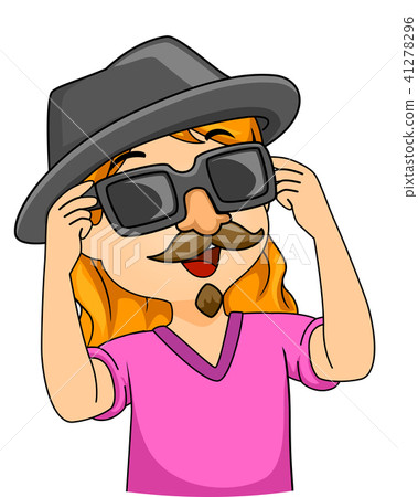 Kid Girl Disguise Illustration-插圖素材 [41278296] - PIXTA圖庫