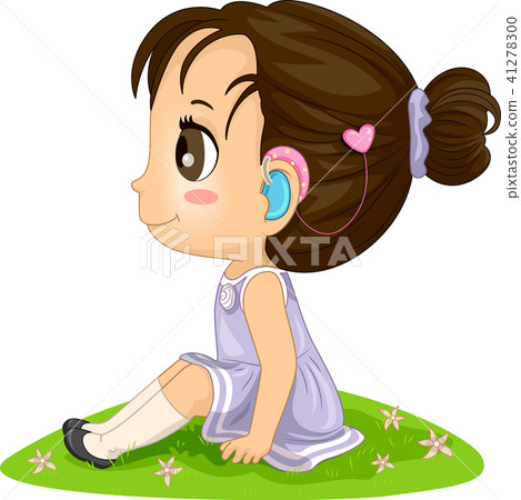 Kid Girl Hearing Aid Illustration-插圖素材 [41278300] - PIXTA圖庫