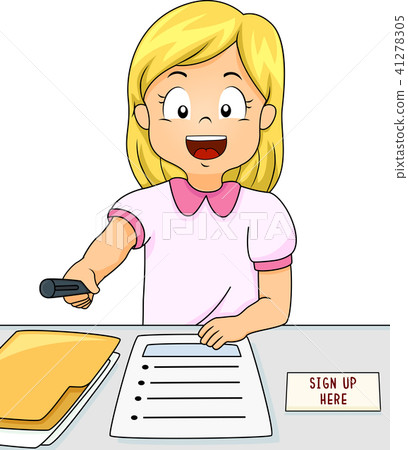 Kid Girl Invite Registration List Illustration - Stock Illustration ...