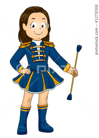 Kid Girl Majorette Illustration - Stock Illustration [41278308] - PIXTA
