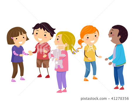 Stickman Kids Social Skills Illustration - Stock Illustration [41278356 ...