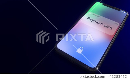 Payment sent notification pops up on the screen... - Stock Illustration ...