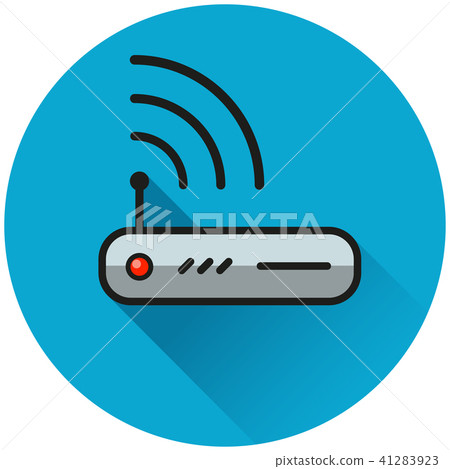 router circle blue icon concept - Stock Illustration [41283923] - PIXTA