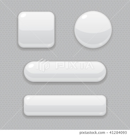 White buttons. 3d web icons on gray background - Stock Illustration ...