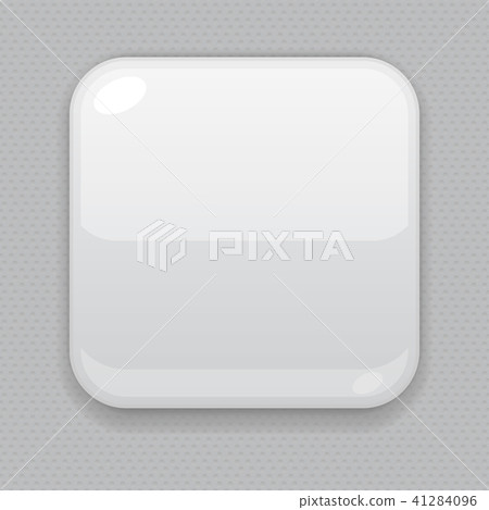 White web button on gray background. Square 3d... - Stock Illustration ...