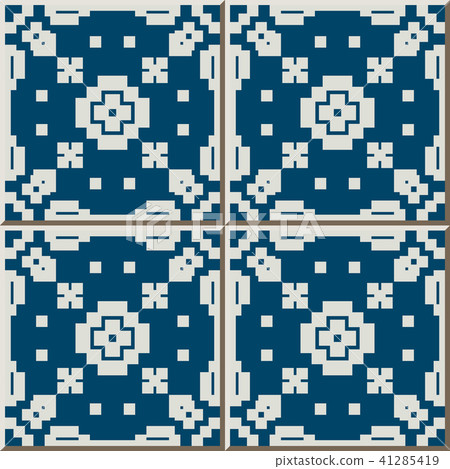 Ceramic tile vintage retro style pattern - Stock Illustration [41285419 ...