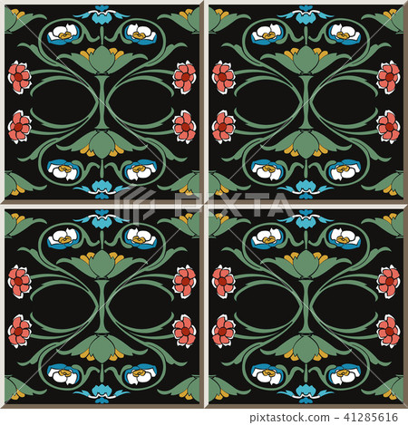 Ceramic tile vintage retro style pattern - Stock Illustration [41285616 ...