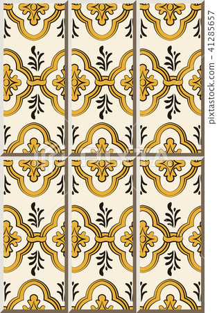 Ceramic tile vintage retro style pattern - Stock Illustration [41285657 ...