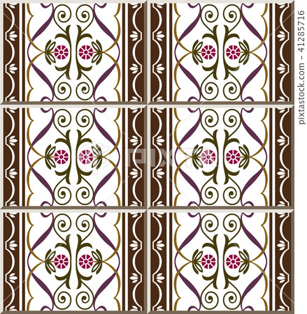 Ceramic tile vintage retro style pattern - Stock Illustration [41285716 ...