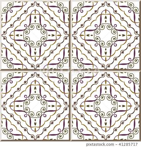 Ceramic tile vintage retro style pattern - Stock Illustration [41285717 ...