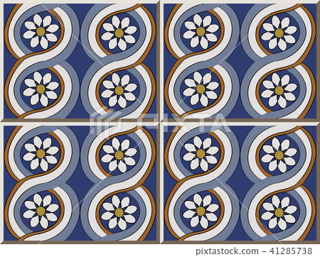 Ceramic tile vintage retro style pattern - Stock Illustration [41285738 ...