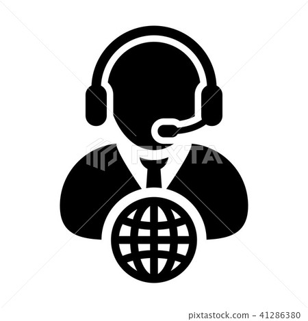 Man customer service icon vector person profile - Stock Illustration ...