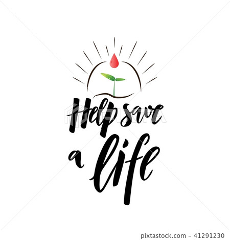 Lettering Help save a life typographic... - Stock Illustration ...